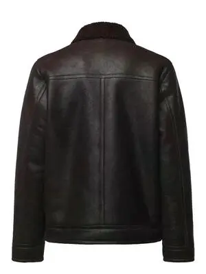 DONDUP Shearling-collar Leather Jacket - Brown