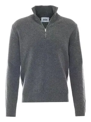 Alpha Studio ALPHA STUDIO Half-Zip High-Neck Sweater Grey