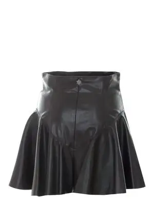 ANIYE BY Caly Faux-leather Flared Mini Shorts - Black