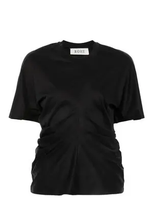 RÓHE Gathered T-shirt - Black