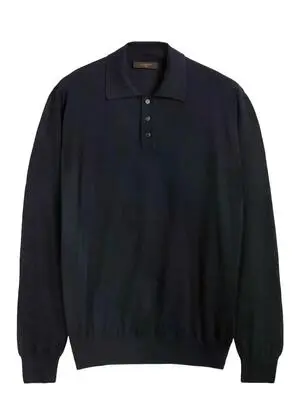 SLOWEAR Long-sleeve Polo Shirt - Blue