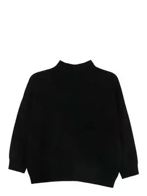 VANISE Mock-neck Knitted Sweater - Black