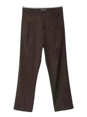 Imperial Pleated Straight-leg Trousers - Brown