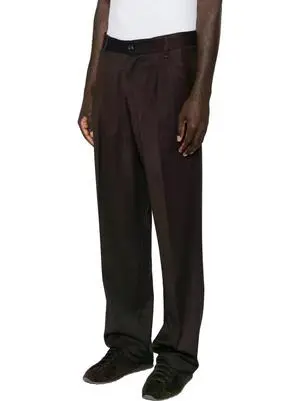 Imperial Pleated Straight-leg Trousers - Brown