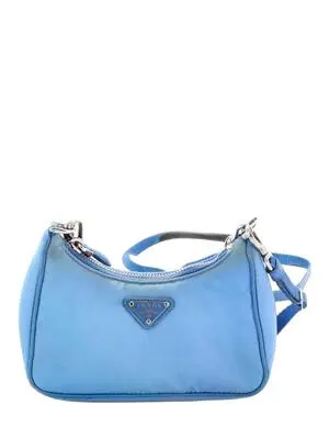 Prada Re-edition Tessuto Mini Hobo Shoulder Bag - Blue