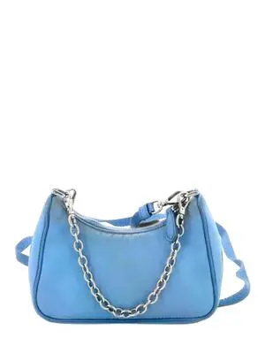Prada Prada Re-Edition Tessuto Mini Hobo Shoulder Bag Blue
