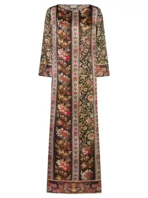 PIERRE-LOUIS MASCIA Mutka Floral-print Maxi Dress - Brown