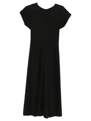 Dixie Short-sleeve A-line Maxi Dress - Black