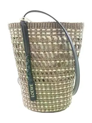 Loewe Raffia Blade Pocket Bucket Bag - Brown