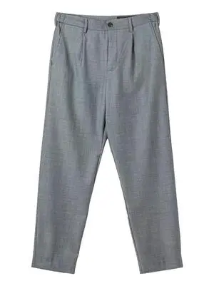 WHITE SAND Luke Pleated Tapered Trousers - Grey