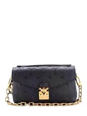 LOUIS VUITTON Monogram Empreinte Leather East West Pochette Metis Crossbody Bag - Black