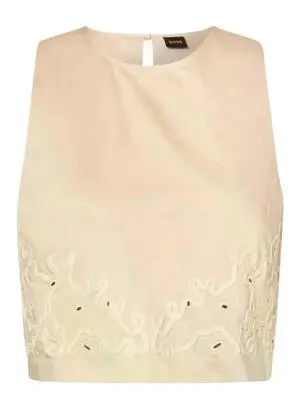 BOSS Embroidered Cropped Top