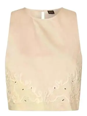 BOSS Embroidered Cropped Top