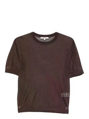 MAJE Short-Sleeve Metallic-Effect T-Shirt