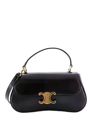 Celine Celine Leather Satchel Black