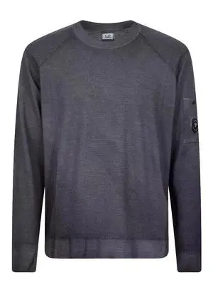 C.P. COMPANY Lens-detail Raglan-sleeve Sweater - Grey