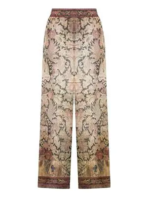 PIERRE-LOUIS MASCIA Aloe Tapestry-print Palazzo Pants - Neutrals