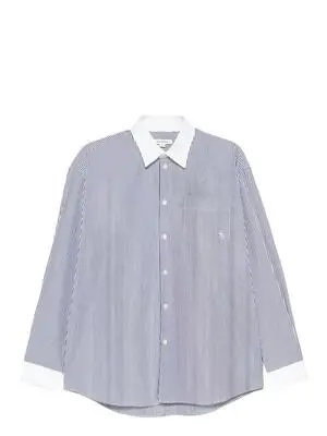 SPORTY & RICH Striped Cotton Shirt - Blue