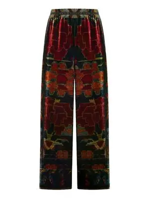 PIERRE-LOUIS MASCIA Abstract-print Palazzo Pants - Black