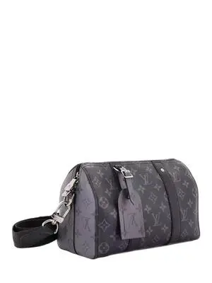 LOUIS VUITTON Reverse Monogram Eclipse Canvas City Keepall Bag - Black
