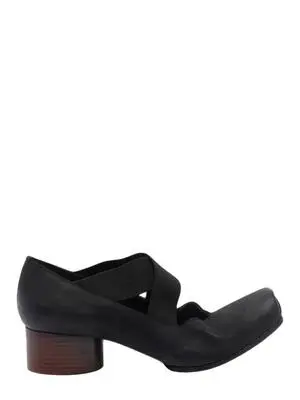 UMA WANG Crossover-strap Block-heel Ballet Flats - Black