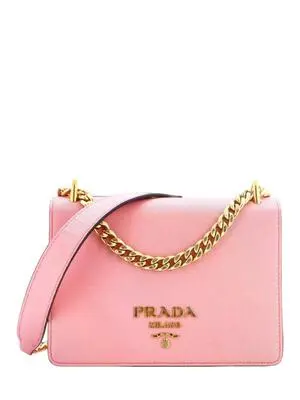 PRADA Prada Chain Flap Bag Saffiano Leather Small Crossbody Bag