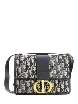 Dior 30 Montaigne Flap Bag Oblique Canvas Crossbody Bag - Blue