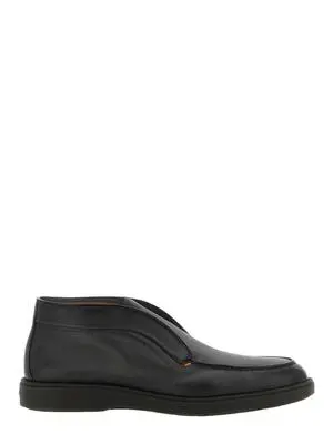 SANTONI Santoni Hammered Leather Ankle Boots