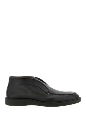 Santoni Santoni Hammered Leather Ankle Boots Grey