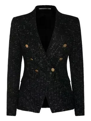Tagliatore Double-breasted Tweed Blazer - Black