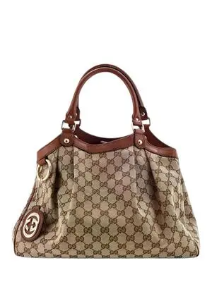 Gucci Sukey Gg Canvas With Leather Medium Tote Bag - Brown