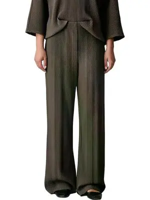 Joseph Ribkoff Plissé-effect Wide-leg Trousers - Grey