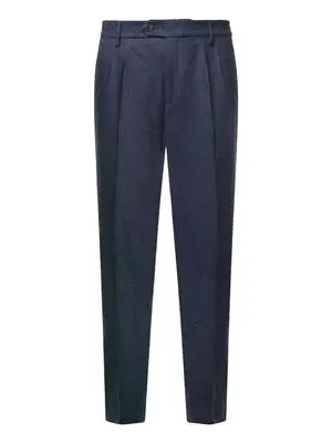 Eleventy Pleated Tapered Trousers - Blue