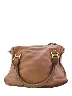 Chloé Chloé Marcie Leather Medium Satchel Brown