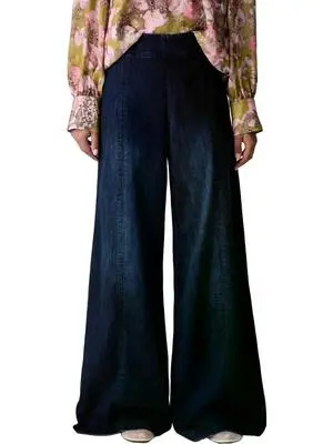 Joseph Ribkoff Wide-leg Seamed Jeans - Blue