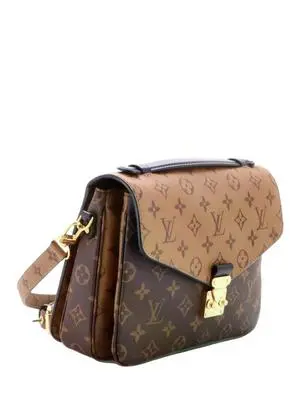 LOUIS VUITTON Louis Vuitton Reverse Monogram Canvas Pochette Metis Crossbody Bag Brown