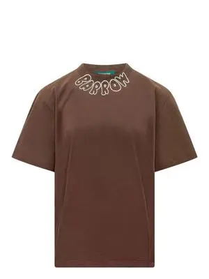 BARROW Graphic-print Cotton T-shirt - Brown