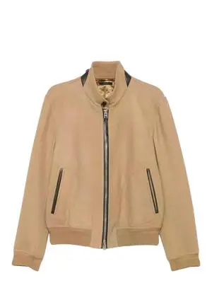 TOM FORD Zip-up Bomber Jacket - Neutrals