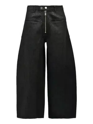 FILTH Waxed Wide-leg Jeans - Black