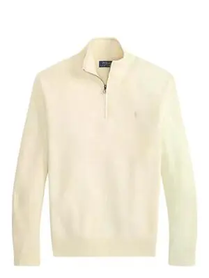 Polo Ralph Lauren Mesh-knit Quarter-zip Sweater - Neutrals