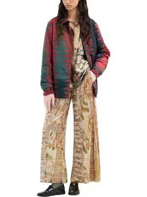 PIERRE-LOUIS MASCIA Forest-motif Silk Blouse - Neutrals