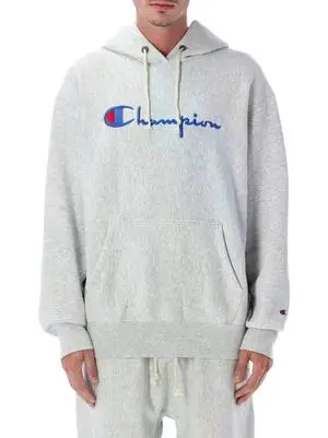 Champion Logo-embroidered Hooded Sweatshirt - Grey