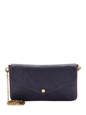 LOUIS VUITTON Monogram Empreinte Leather Felicie Pochette Cross Body Bag - Blue