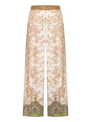 PIERRE-LOUIS MASCIA Baroque-print Palazzo Pants - Neutrals