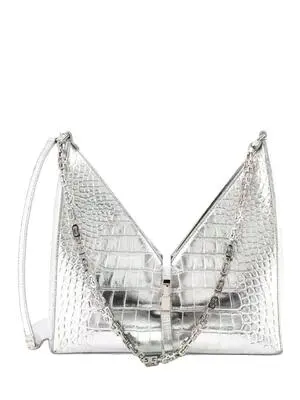 GIVENCHY Givenchy Cut Out Crocodile Embossed Leather Small Shoulder Bag