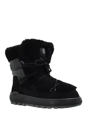 Bogner Chamonix Shearling-trim Leather Snow Boots - Black