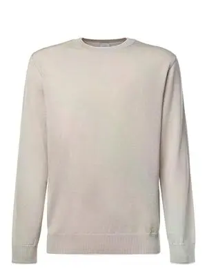 Eleventy Contrast-trim Wool Fine-knit Pullover - Neutrals
