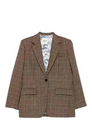 Sandro Check-pattern Blazer - Brown