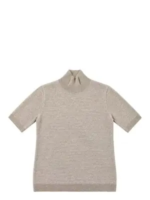 Max Mara S Max Mara High-Neck Short-Sleeved Sweater Neutrals