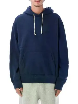 Champion Logo-patch Drawstring Hoodie - Blue